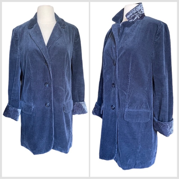 J. Jill | Jackets & Coats | J Jill Wide Whale Teal Blue Corduroy Chore ...